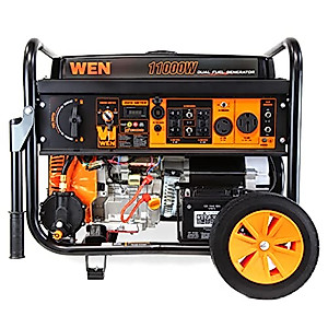 WEN DF1100X 11000-Watt Electric Start Portable Generator with Wheel Kit and CO Shutdown Sensor, Black