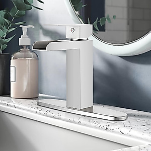 Lanceler Sink Faucet Hole Cover Deck Plate Brushed Nickel 10 Inch 1 or 3 Faucet Escutcheon for Bathroom or Kitchen Vanity Sink Faucet Stainless Steel