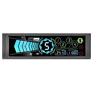 Thermaltake Commander FT Touch Screen 5 Channel Single 5.25" Bay Cooling Fan Controller AC-010-B51NAN-A1