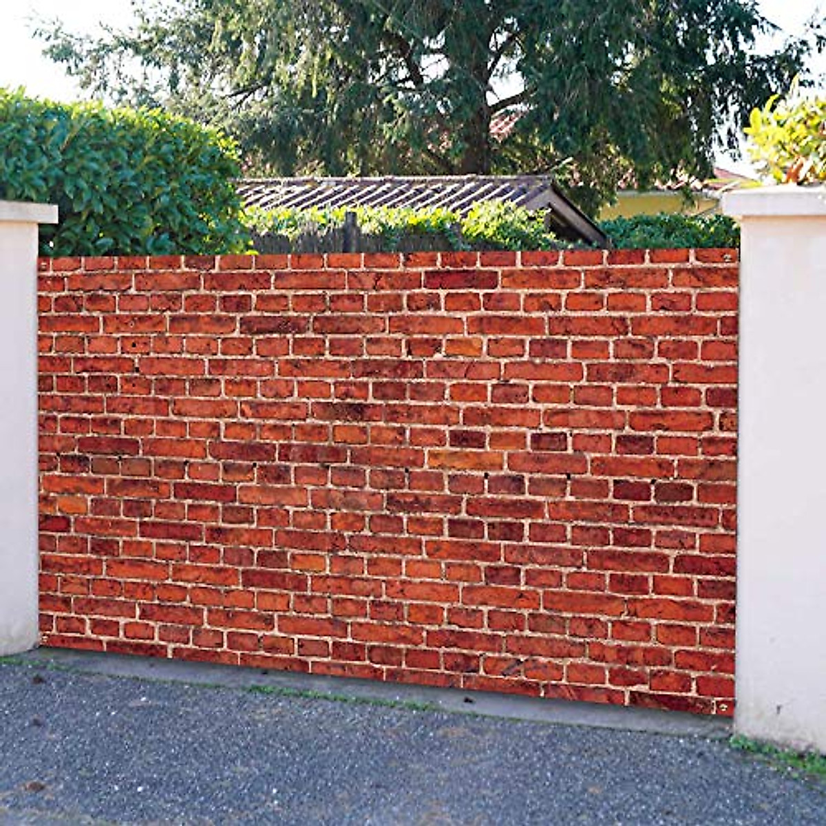 Red Brick Wall Party Backdrop, Large Fabric Red Brick Sign Photo Backdrops Background for Baby Shower Birthday Party Wedding Graduation Home Decoration Photo Booth Prop Banner, 72.8 x 43.3 Inch