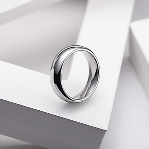 King Will BASIC Men's 6mm High Polished Comfort Fit Domed Tungsten Carbide Ring Wedding Band 10.5