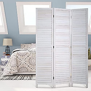 3 Panel Room Divider Privacy Screen 4.3 Ft Tall Privacy Wall Divider 67.7" x 16.9" Each Panel Folding Wood Screen for Home Office Bedroom Restaurant