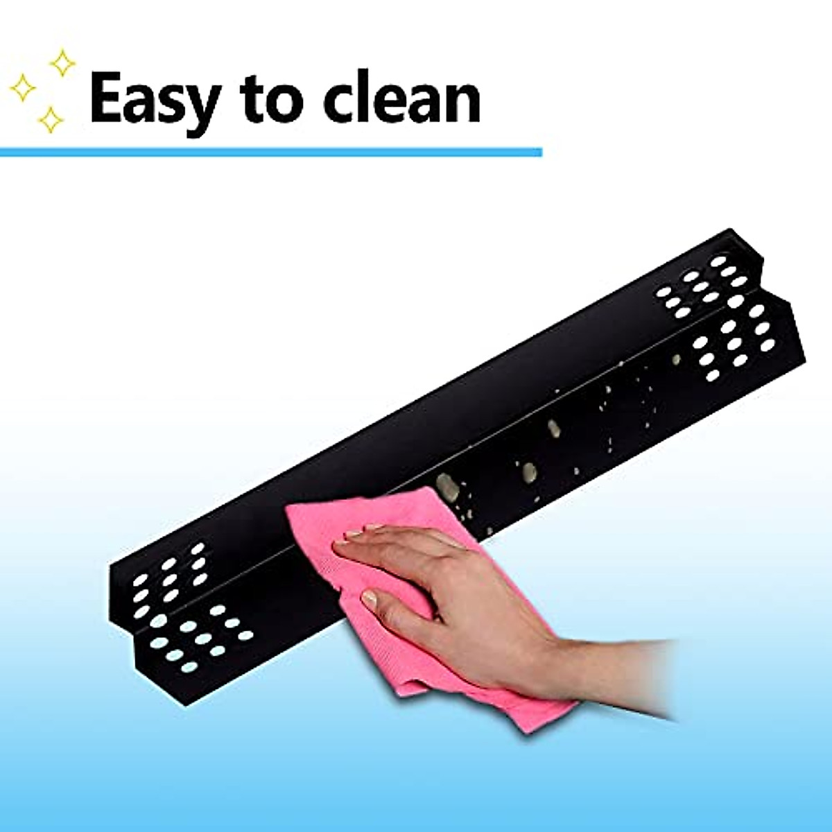 GasSaf 14 9/16" Heat Shield, Flame Tamer, Burner Covers, Porcelain Steel Heat Plate Replacement for Kenmore, Nexgrill, Grill Master 720-0697, 720-0737 and Others (4 PCS)