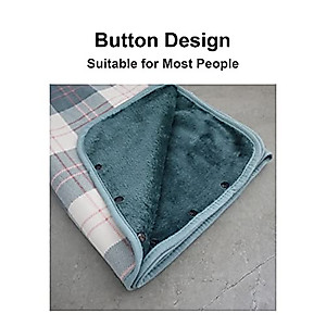 Weavric Light Blue Wearable Blanket, Sleeveless Poncho with Buttons, Bed Throw, Shawl, Cape, Comfy Soft Warm Fleece Plush, Wearing Front and Back