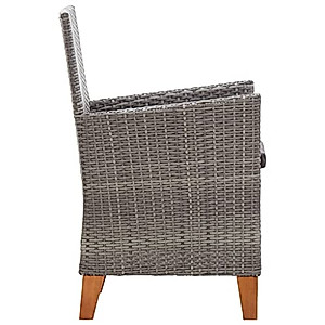 MBFLUUML Outdoor Patio Furniture, Patio Dining Sets, 9 Piece Dining Set Poly Rattan and Solid Acacia Wood Gray Suitable for Patio, Porch, Backyard, Balcony.