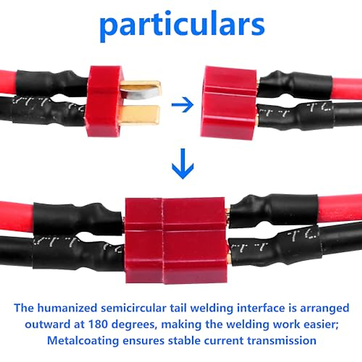 XIITIA 8 Pairs T Plug Female and Male Connector with 12AWG Silicon Wire, 55MM Extention Cable for RC Lipo Battery Cable Drone