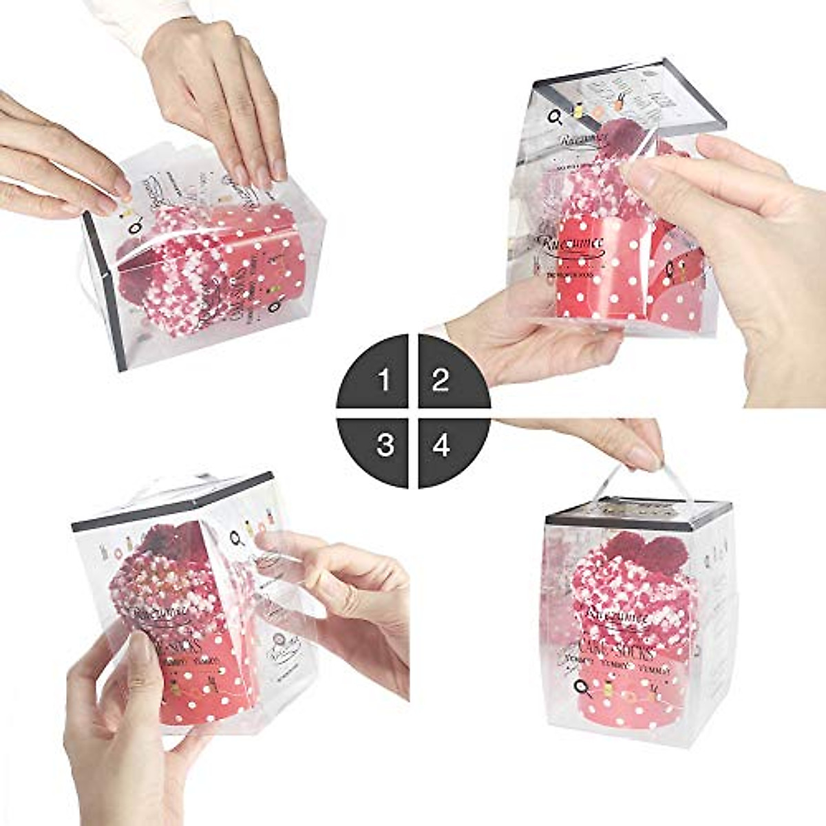 Aotlet Stocking Stuffers for Women, Fuzzy Socks Funny Socks for Women Cozy Socks, Small Christmas Gifts for Coworkers, Birthday Gifts for Women Mom Sister, Red, Purple, Pink, One Size