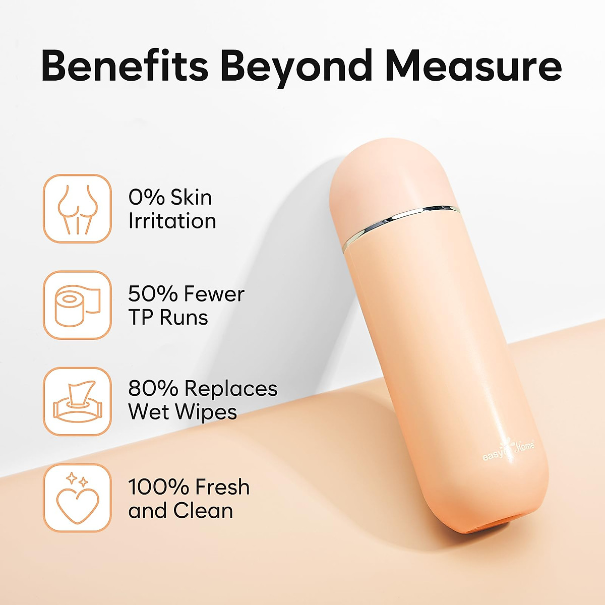 Easy@Home Portable Travel Bidet: Peri Bottle for Postpartum Care - Handheld Sprayer Kit with 380mL (12.8 oz) Large Capacity Bottle - Personal Hygiene Water Spray for Women & Men | EPB-01 Brown