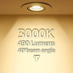 TORCHSTAR MR16 LED Bulb Dimmable, Aluminum, 12V 7W, GU5.3 Bi-Pin Base MR16 LED Spotlight, UL & ES Listed, LED MR16 Light Bulbs for Recessed Track Lighting, 3000K Warm White, Pack of 6