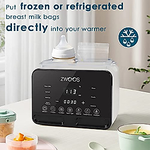ZWOOS Bottle Warmer for Breastmilk and Formula, Multifunction Double Bottle Warmer for All Bottles with Accurate Temperature Control - Warm Fast, Easy to Use