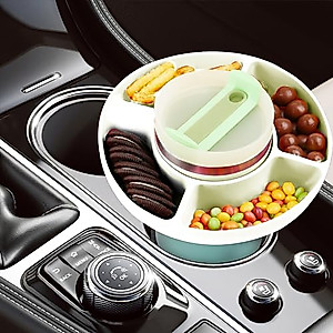 YUBIRD Snack Ring for Stanley Cup, Snack Tray for Stanley Cup 40 Oz, Silicone Snack Bowl Compatible with Stanley 40 Oz, Snack Holder for Stanley Cup (Cream White)