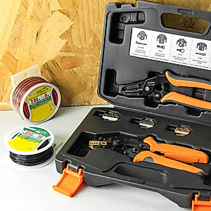 iCrimp Quick Change Ratcheting Crimper Tool Kit, Automotive Service Kit, for Crimping IWS4 Connector, Insulated & Non-insulated Terminal, Open Barrel Terminals, Dupont Connector, End Sleeve Ferrules