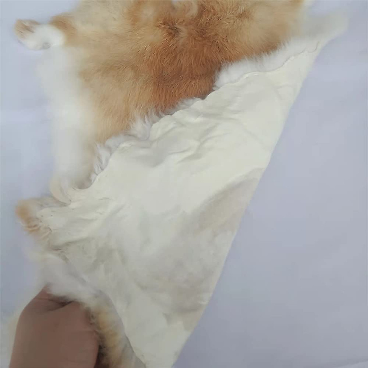 4pcs Assorted Bulk Craft Grade Natural Rabbit Skins Real Quality Rabbit Pelts Perfect for Decoration, Cat/Dog Toys, Sewing, or Crafting Fur Hide 10" by 14"