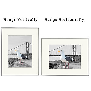Frametory, 16x20 Metal Picture Frame with Mat for 11x14 Picture & Real Glass, Aluminum Photo Frame Collection (Silver, 2 Pack)