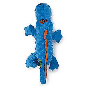 goDog Gators With Chew Guard Technology Tough Plush Dog Toy, Blue, Large (774019)