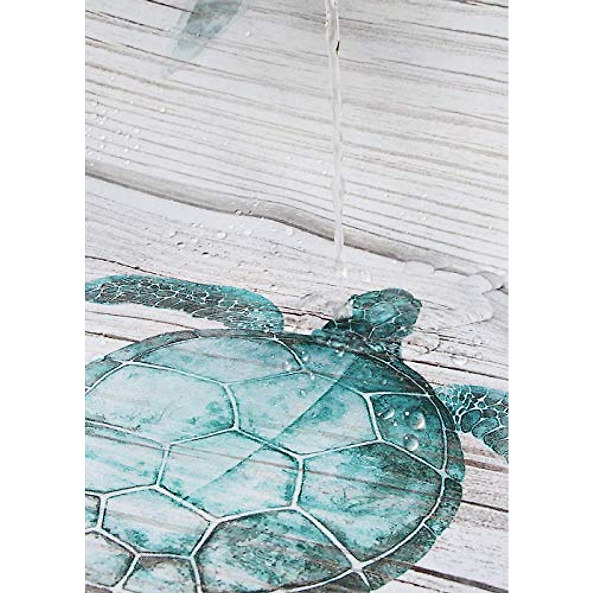 SUMGAR Blue Ocean Shower Curtain for Bathroom Coastal Beach Decoration Teal Sea Turtle Curtain Set with Hooks, 72 x 72 inch