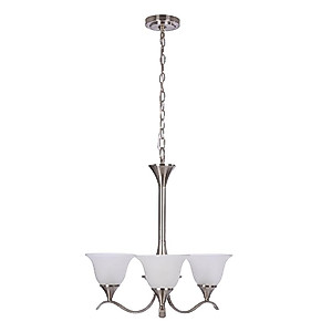 Hampton Bay Santa Rita 3-Light Brushed Nickel Chandelier with Glass Shades