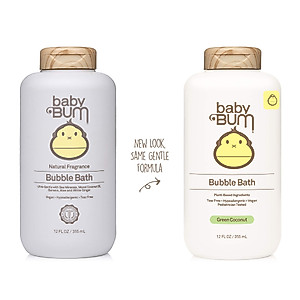 Baby Bum Bubble Bath | Tear Free Foaming Bubble Bath for Sensitive Skin with White Ginger| Natural Fragrance | Gluten Free and Vegan | 12 FL OZ
