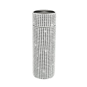 Diamond Thermos Bottle for Womens, Diamond Water Bottle Bling Rhinestone Small Cute 120ML Stainless Steel Vacuum Flask Sparkling Refillable Metal Insulated Glitter Thermal Bottle (Silver)