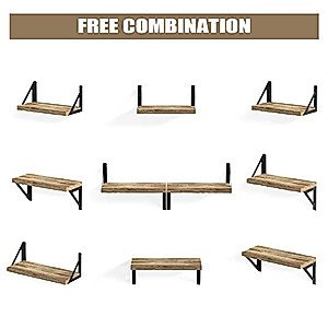 DECOSIS Floating Shelves Wall Mounted 4Pack, Shelves for Wall Decor, for Bedroom, Living Room, Shelves for Wall Storage, Bathroom Wall Shelves, Small Kitchen Shelf, Carbonized Black