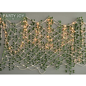PARTY JOY 84Ft 12 Strands Artificial Ivy Leaf Vines Hanging Plants Garland Fake Foliage for Room Home Garden Bedroom Kitchen Patio Office Wedding Wall Decor (Green,960 Leaves)