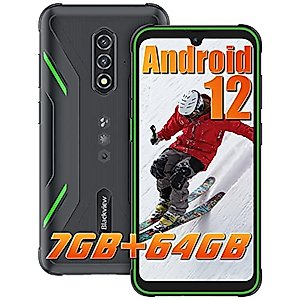 Rugged Unlocked Phones, Blackview BV5200 Pro (2023New) Android Phone, 7GB+64GB/1TB Extension Unlocked Cell Phone, Android 12 Smartphone, ArcSoft® 13MP, 6.1''HD+,Face ID,NFC, 5180mAh Battery,Glove Mode