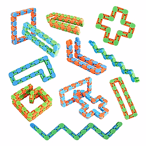 Ganowo Sensory Wacky Tracks Snap and Click Fidget Toys - Party Favors，Classroom Reward,Back to School Student Gifts ,Stocking Stuffers for Kids,Teens (Pack of 12)