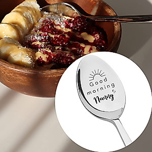 Good Morning Nanny Spoons Gift for Grandma Nana Gifts for Mothers Day Birthday Gift for Nana Grandmother Tea Coffee Spoon for Grandma Nanny Gifts from Grandchildren Grandkids
