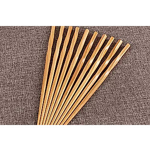JapanBargain 3650, Bamboo Chopsticks Reusable Japanese Chinese Korean Wood Chop Sticks Hair Sticks 5 Pair Gift Set Dishwasher Safe, 9 inch, Twist