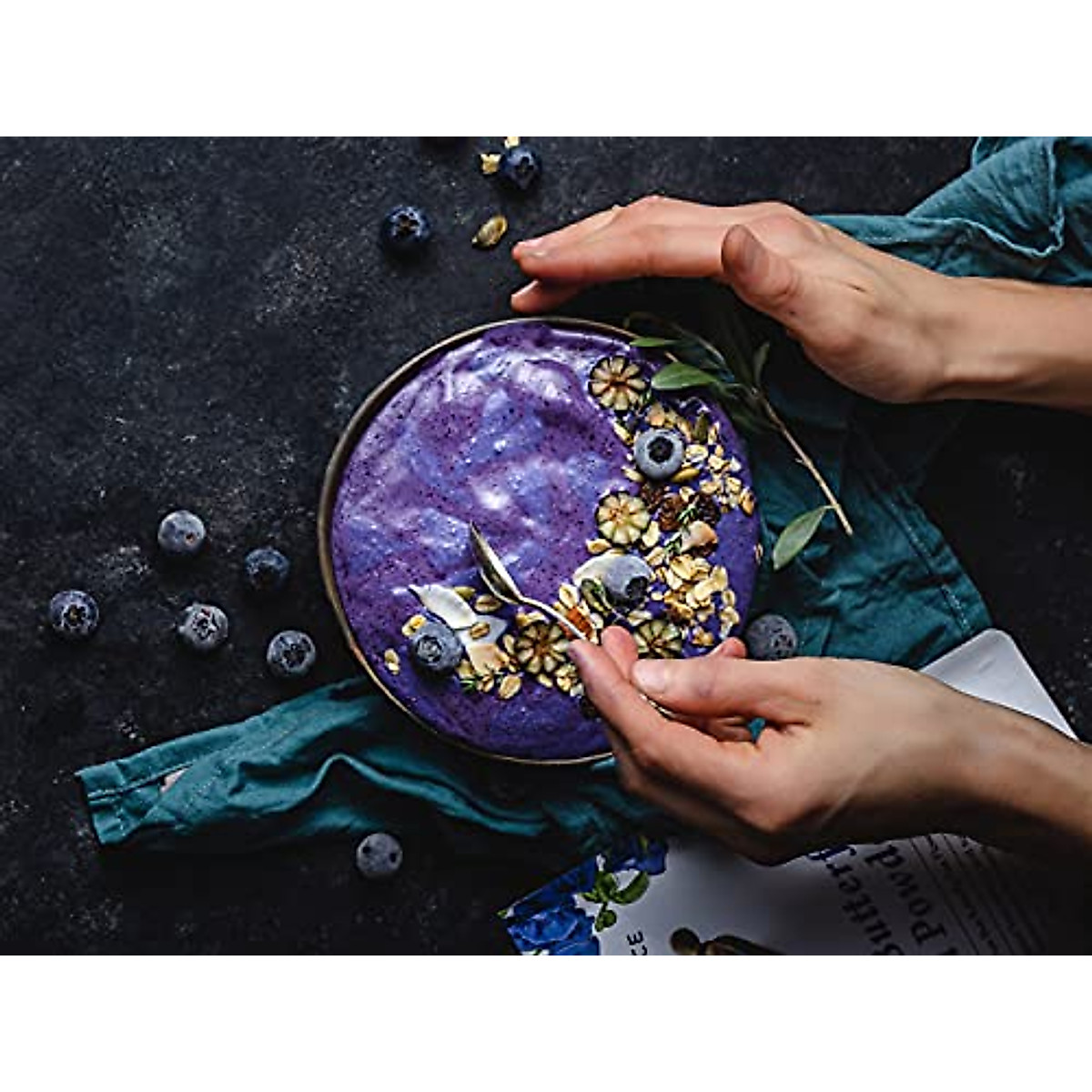 Ancient Choice - Blue Matcha (50 grams) | USDA Organic | Butterfly Pea Flower Powder Tea | Medium Grind | Sun-dried in Thailand | Non-GMO | No Plastic | Non-Plastic Packaging | Gourmet Superfood