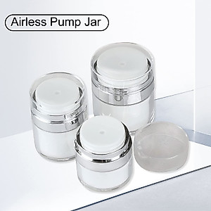 Airless Pump Jar, 6PCS Cream Jar Vacuum Bottle Refillable Travel Containers for Toiletries, Airless Pump Bottles for Lotions And Creams