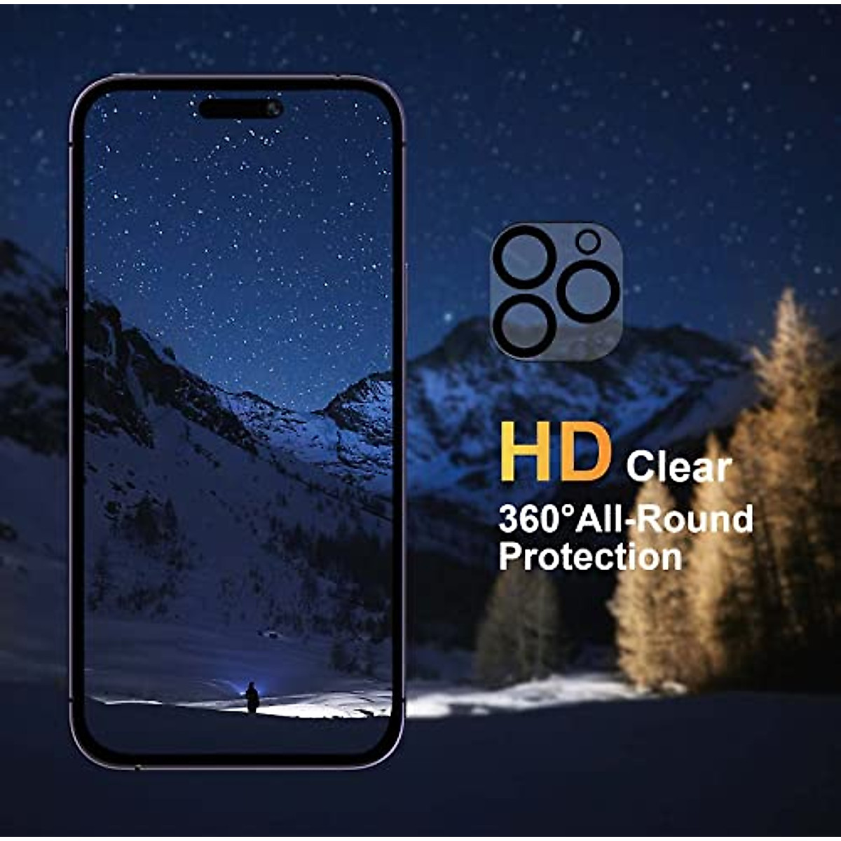 [3+3 Pack] Totexil Screen Protectors for iPhone 14 Pro 6.1 inch with Camera Lens Protectors, Ultra HD Screen Tempered Glass, Full Coverage, Scratch Resistant, 9H Hardness,Easy Install,Bubble Free