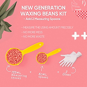 Unicornfun Hard Wax Beads for Hair Removal, 2.2LB Wax Beans with Two Measuring Spoons, Brazilian Bikini Beads Waxing at Home Wax for Face Body Legs Underarms Women Men