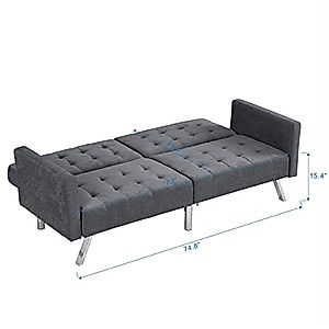 petolovty 75in Modern Convertible Folding Futon Sofa Bed, Folding Recliner Lounge Futon Couch for Living Room, Loveseats Sofa Bed for Compact Living Room, 75x32x30inch(WxDxH)