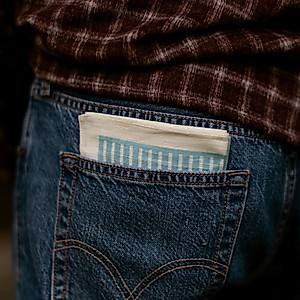 Kolo Topdrawer Japanese Handkerchief, 100% Cotton, Bamboo Pattern, Navy