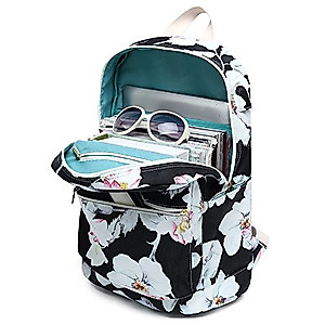 Canvaslove Canvas 15.6 inch Waterproof laptop backpack with USB Charging Port and Massage Cushion Straps for laptop up to 15 inch Men Women Outdoor Travel Backpack (Lotus)