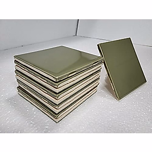Daltile, Avocado Green Ceramic Tile 4.25 in Shower Bathroom Kitchen Backsplash Mosaic Subway Square 4x4 Boxes 10 Piece Packs