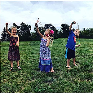 BAIVYLE Flying Toys for Kids Light up LED Helicopters Arrow Slingshot Glow in The Dark Toys Light up Party Favors for Kids Outdoor Camping Games (6pcs)