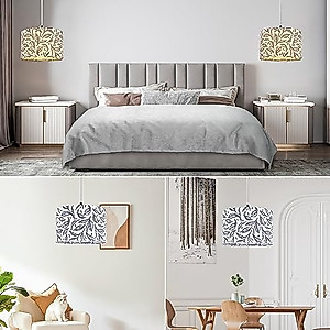 AXNAU Plug in Pendant Light, Hanging Light with Plug in Cord with Dimmable Switch, Hanging Lamp with 15 ft Cord, Pendant Light Fixture for Bedroom Kitchen Island Living Room (Bulb Included)