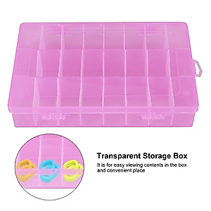 Tackle Box, Organizer Box, Jewelry Box Organizer Storage, 24 Grids Adjustable Box Plastic Detachable Beads Earrings Storage Case Jewelry Divider Container Jewelry Organizer Case()