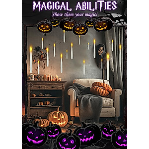 Dreacompy 20 Pcs Floating Candles with Wand, Room Decor, Flameless Candles, Candelabra LED Candle with Wand Control, Magic Hanging Decorations for Birthday, Party, Halloween Decorations