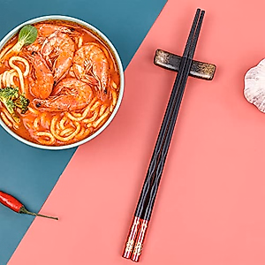 HuaLan Fiberglass Chopsticks Series - Japanese Non-Slip Chopstick, Reusable Chop Sticks Dishwasher Safe, 5 Pairs, Gift Set, 9.9 Inches