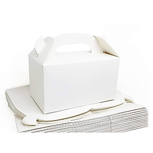 MintieJamie Treat Boxes Plain White Party Favor Boxes 6.25X3.5X3.5 inches Pack of 24pcs Premium Grade Party Supplies Boxes, Thicken Material Favor Boxes, Kids Goodie Box for Birthday, Shower, Events