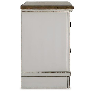 Signature Design by Ashley Brollyn Rustic 2 Drawer Night Stand, Two-Tone Brown & Whitewash