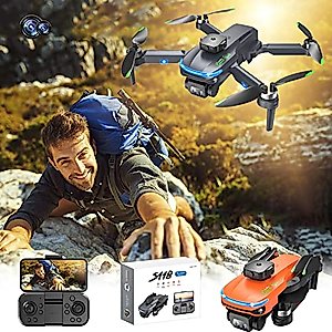 Dual-Camera Folding Drone, Wide-Angle 4k HD Aerial Photography Uav, Brushless Motor, Multiple Flight Modes, Four Sides Obstacle Avoidance, One Button Return, Ultra Long Battery Life