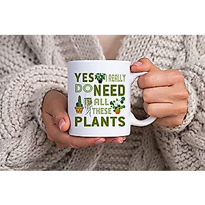 Qsavet Plant Mug Gifts for Plant Lover, Plants Mug, Plant Tea Cup, Plant Mom Plant Lady Present, Plant Themed Cactus Succulent Gift For Women Men Mom Girls Christmas Birthday 11oz Novelty Coffee Mug