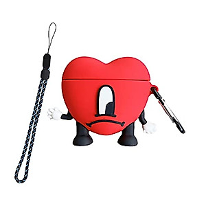 Bad Cute Bunny Case for Airpods 3nd Generation,Soft Silicone Airpods 3 case with Lanyard Keychain,3D Fashion Funny Cartoon Protective Design Skin for Girls Women Teens Un Verano Sin Ti Airpods 3 case