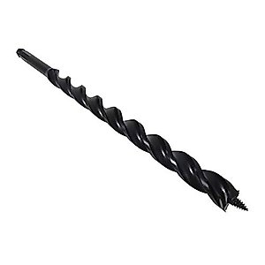 WoodOwl CU-13 Tri Cut 1-1/8" x 12" Long Ultra Smooth Utility Auger Hand Brace Boring Bit PTFE Coated