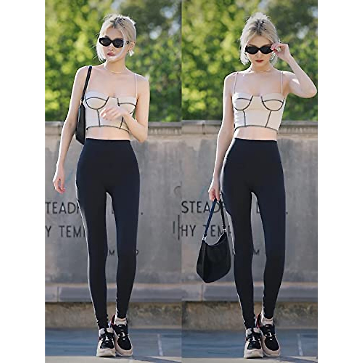 Blisset 3 Pack High Waisted Leggings for Women-Soft Athletic Tummy Control Pants for Running Yoga Workout Reg & Plus Size