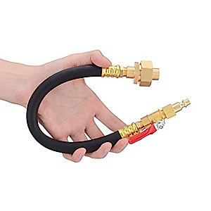 12 Inch Air Compressor Kit Male & Female Quick Connect Blow Out Fitting Plug,RV Winterizing Kit Sprinkler Blowout Adapter with Shut Off Valve,Winterize RV Motorhome Boat Camper Travel Trailer